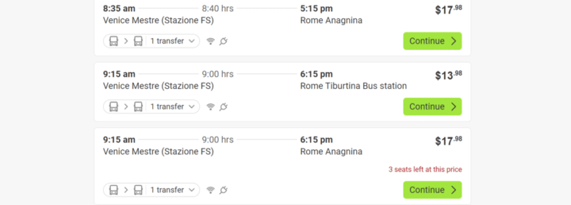 How to Get from Venice to Rome by High-Speed Train, Bus or Car