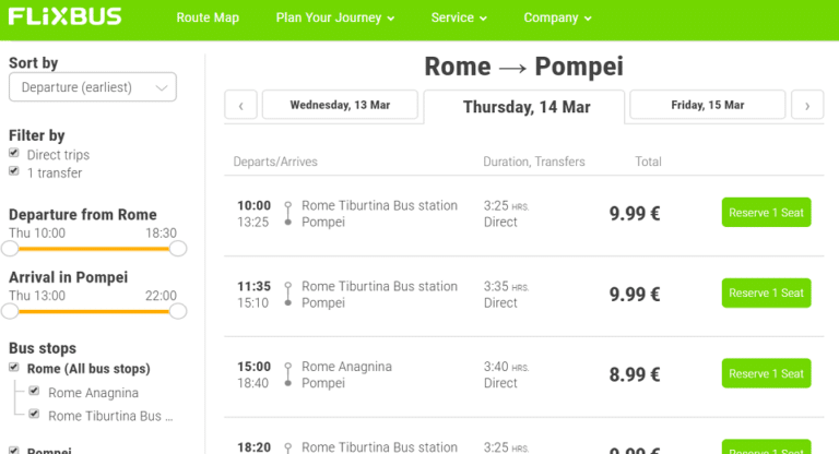 How to Get from Rome to Pompeii: by High-Speed Train, Bus, Car